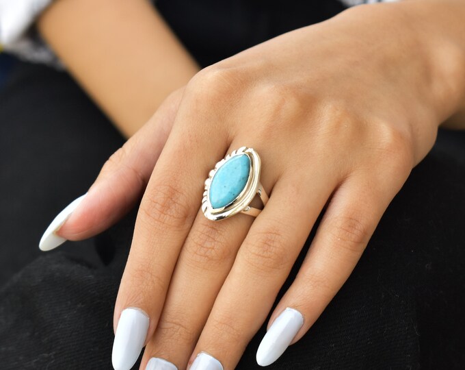 Navajo Green Turquoise Statement Cluster Ring Sz 8.5 Sterling Silver Native - Etsy