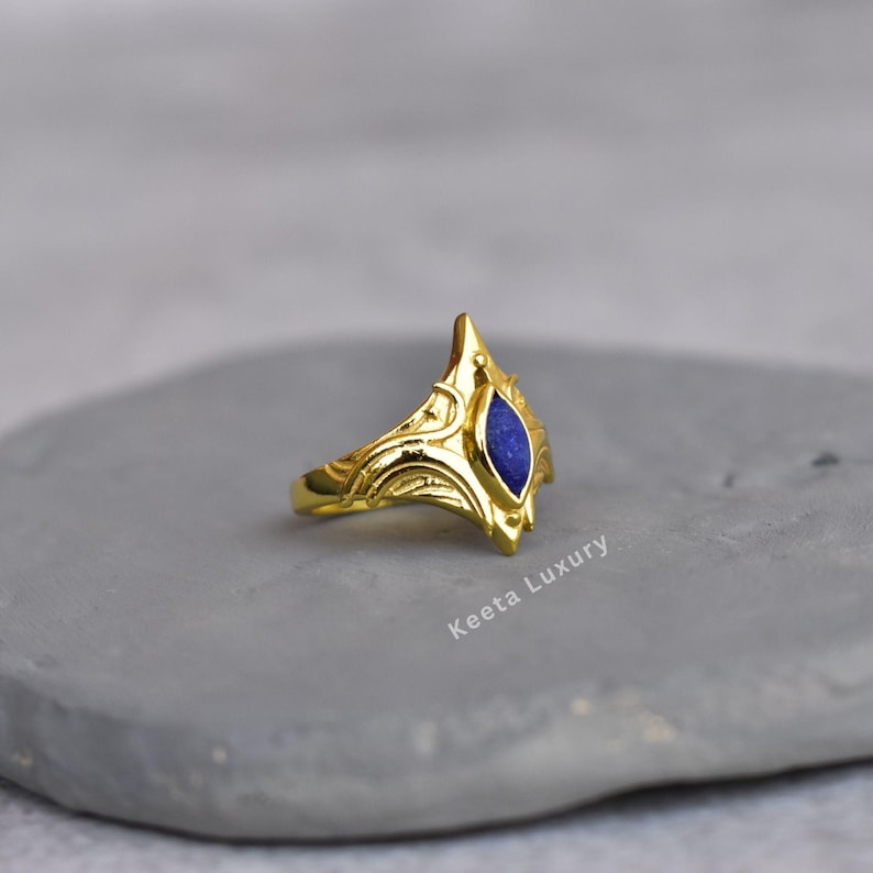 Genuine Lapis Lazuli Ring* Lapis Lazuli Unique Design Ring for Women ...