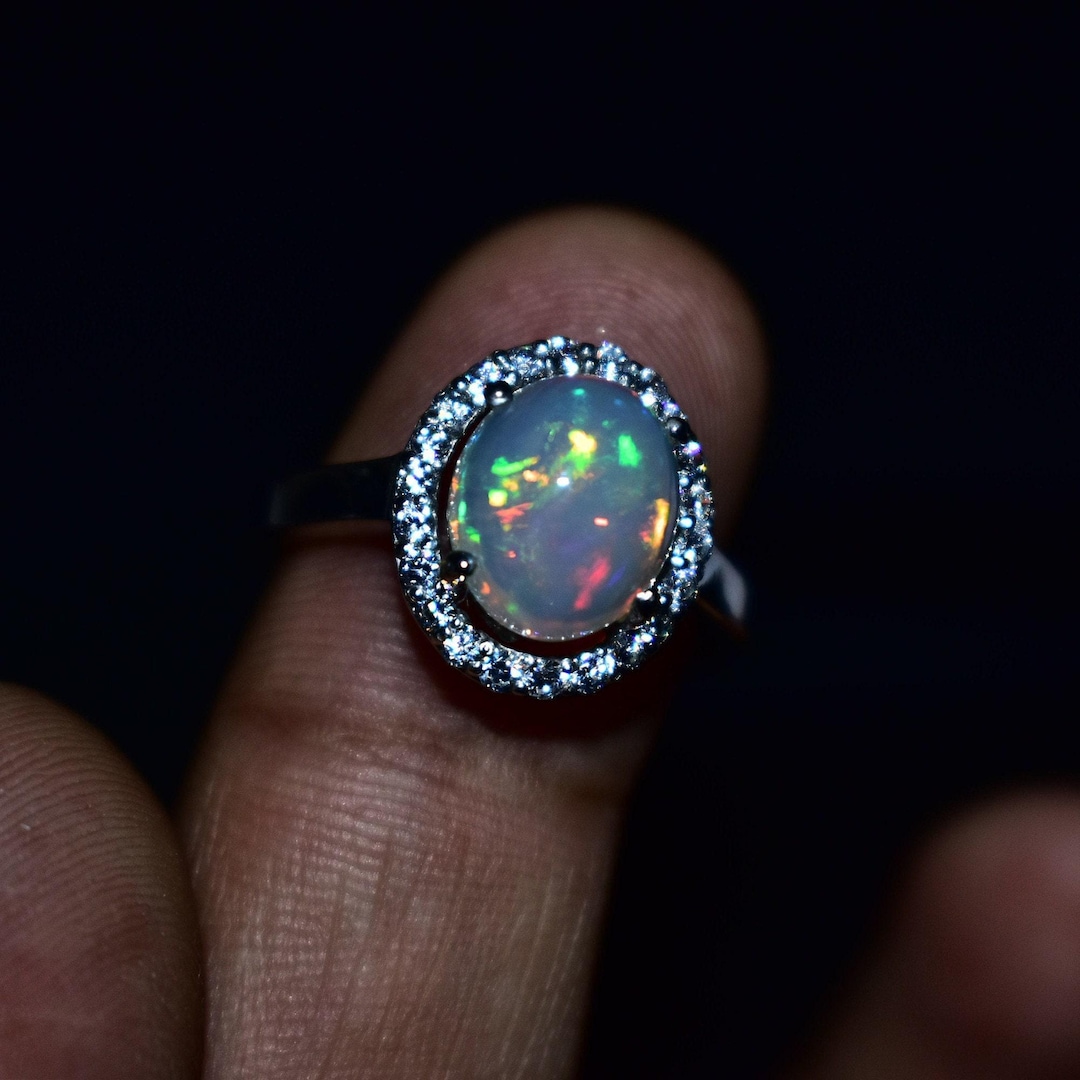 Natural Opal Ring Available in All Us Sizes | Multi Fire Opal Ring ...