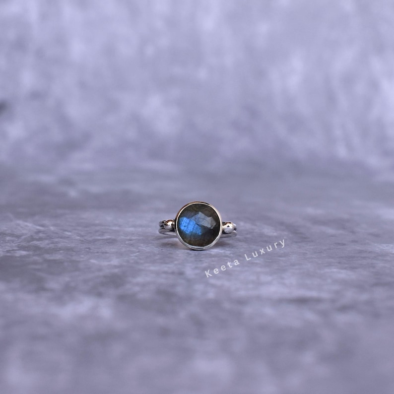 Natural Labradorite Ring* Rose Cut Gemstone Handmade Ring* Sterling ...