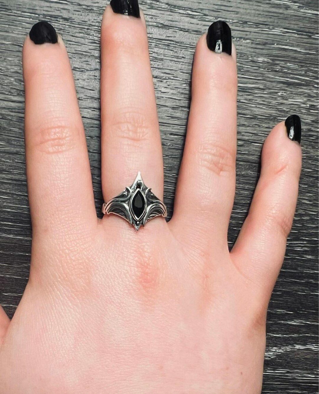 Genuine Black Onyx Ring* Handmade Gothic Black Onyx Ring* Unique Gift ...