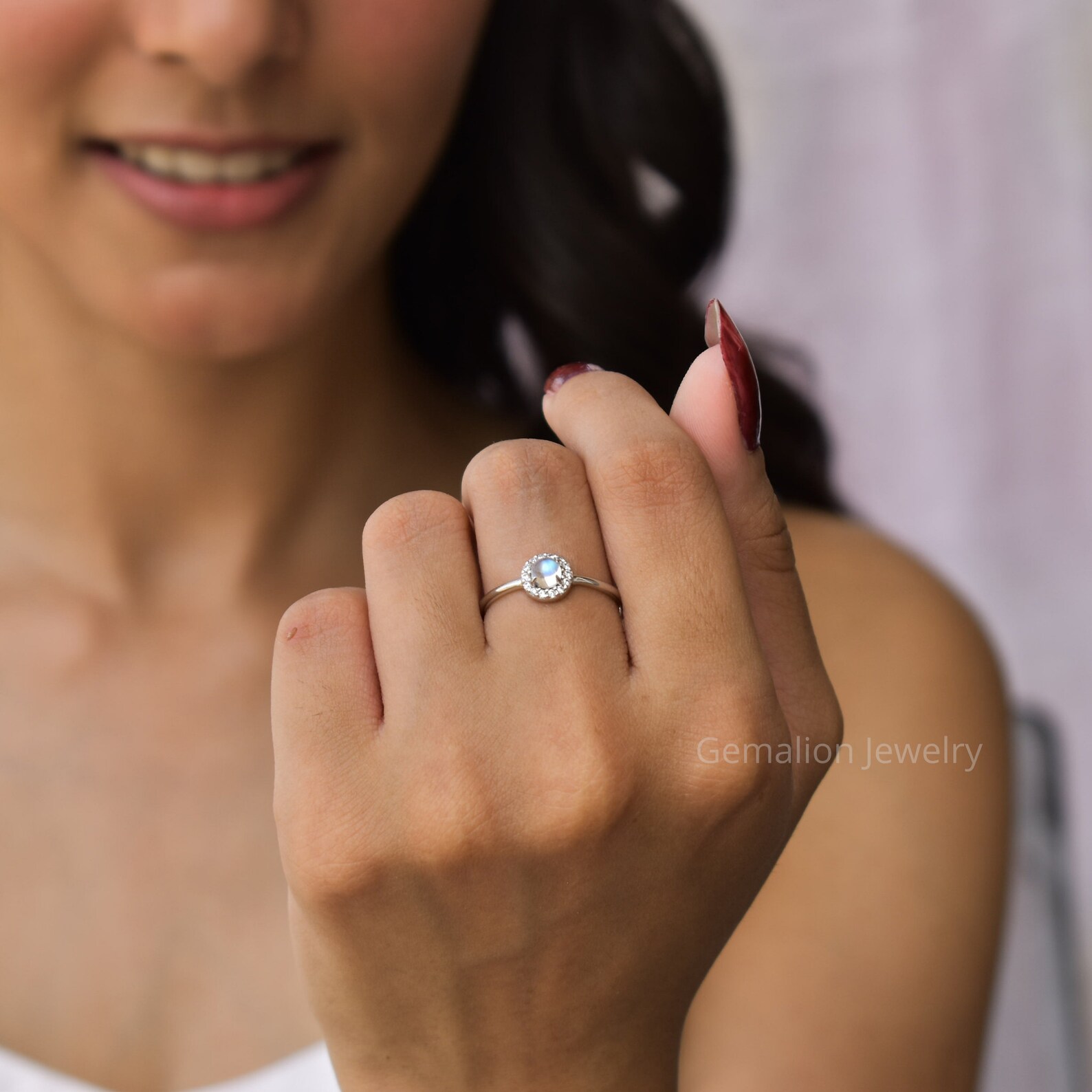 Dainty Moonstone Ring Classy Inclusion Free Moonstone Ring - Etsy