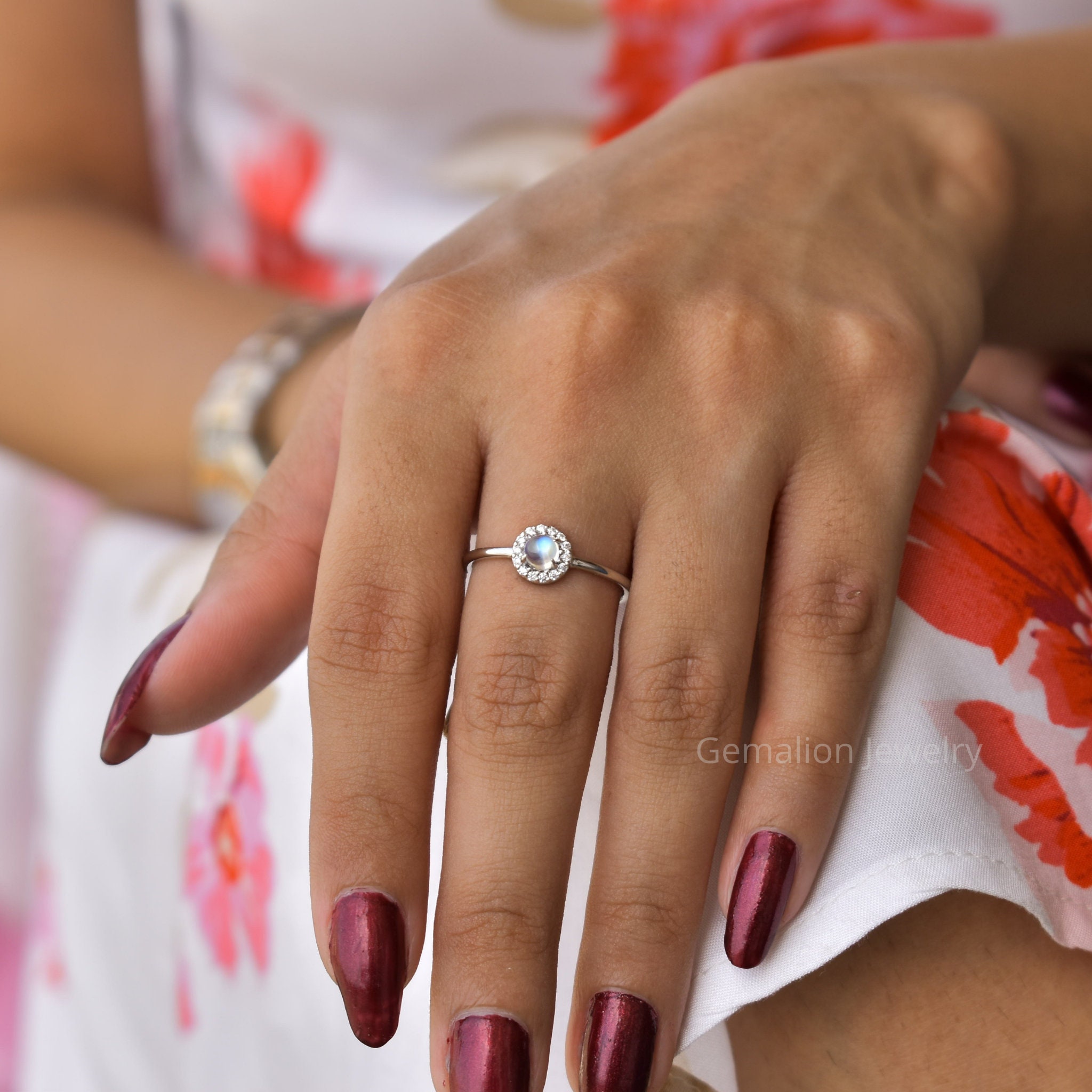 Dainty Moonstone Ring Classy Inclusion Free Moonstone Ring - Etsy