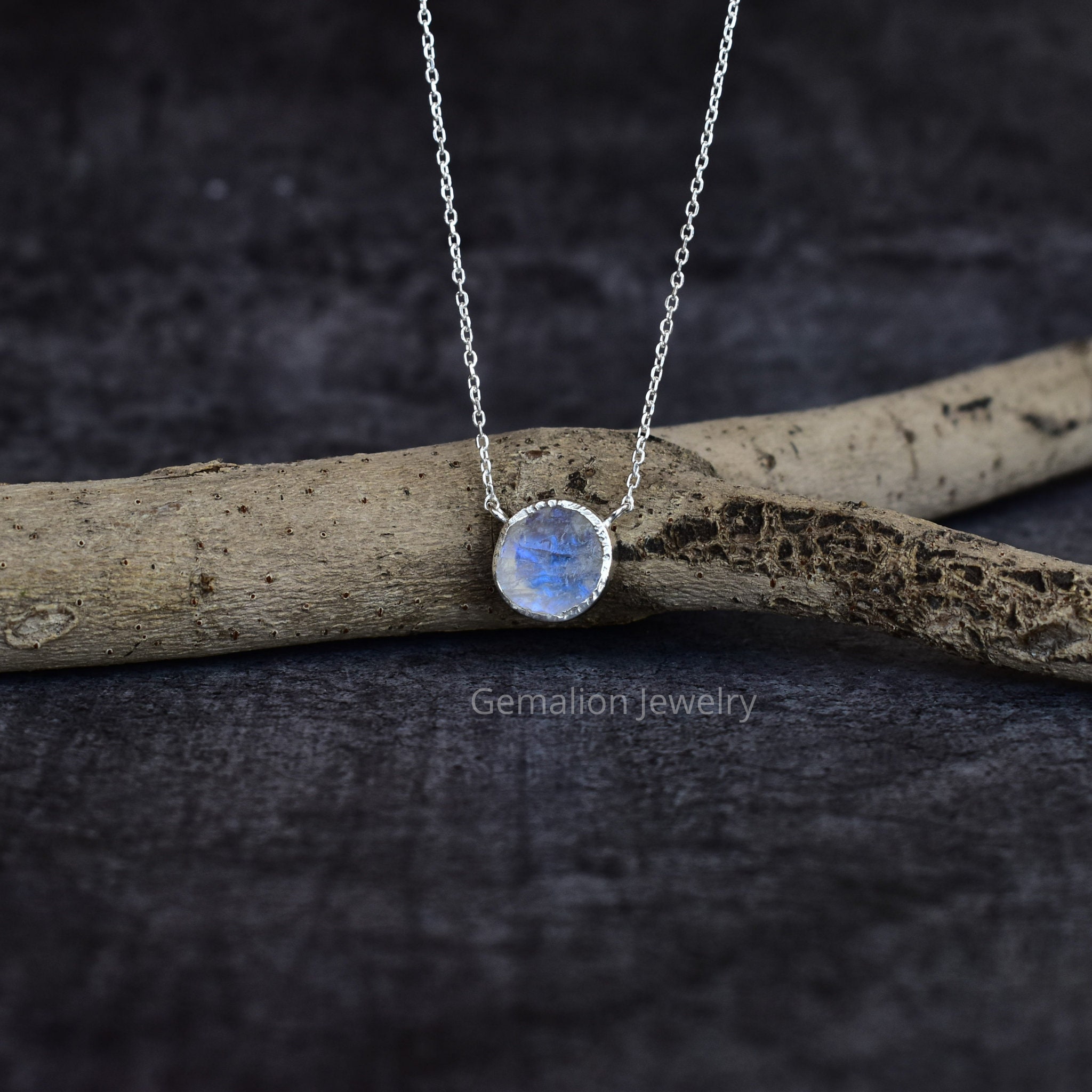 Genuine Raw Moonstone Necklace Raw Gemstone Necklace Healing - Etsy