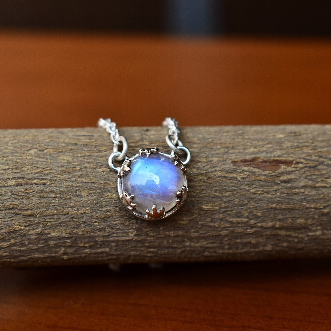 Moonstone Crystal Necklace Genuine Rainbow Moonstone - Etsy