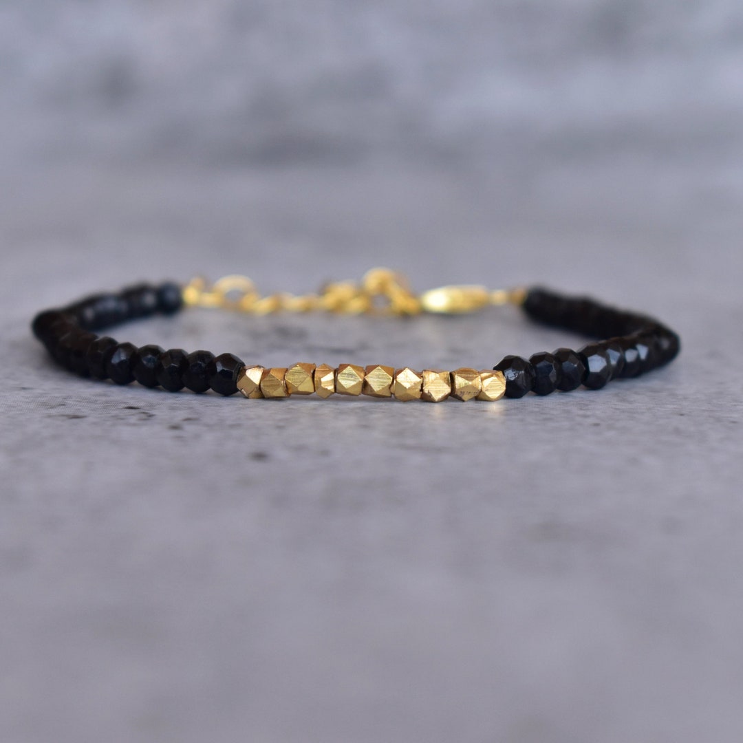 Genuine Black Onyx Bracelet* Onyx Beaded Jewelry* Bracelets for Women ...
