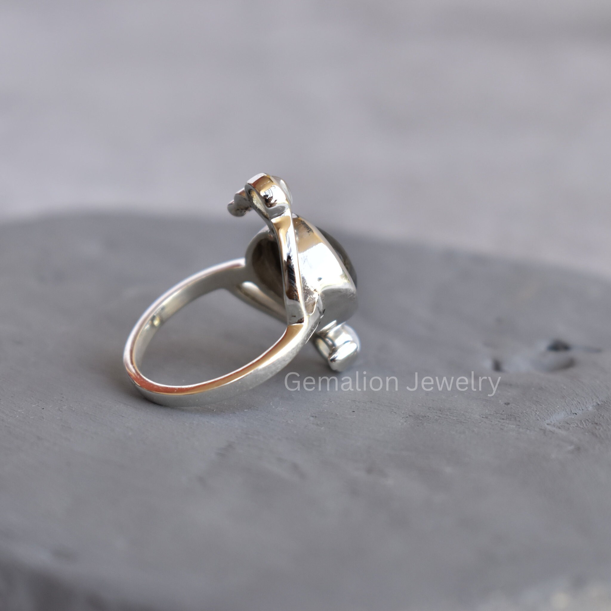 Natural Moonstone and Labradorite Ring Blue Flashy Two - Etsy UK