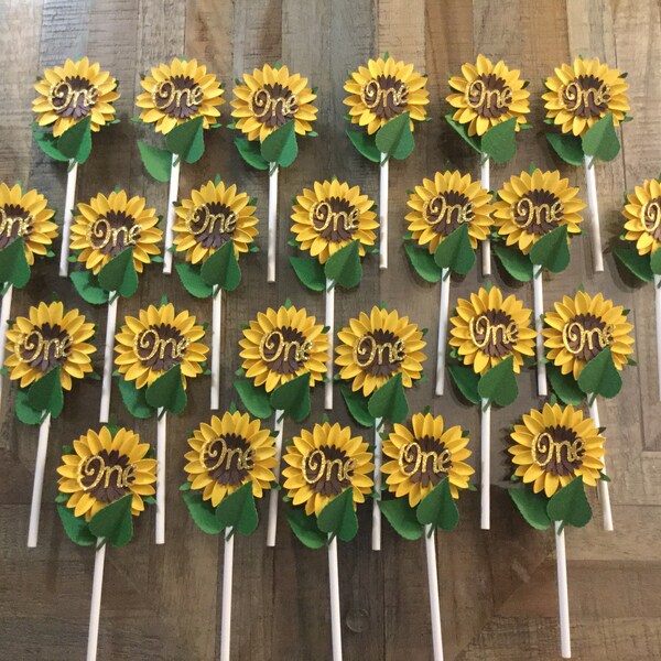 Sunflower Cupcake Topper - Etsy