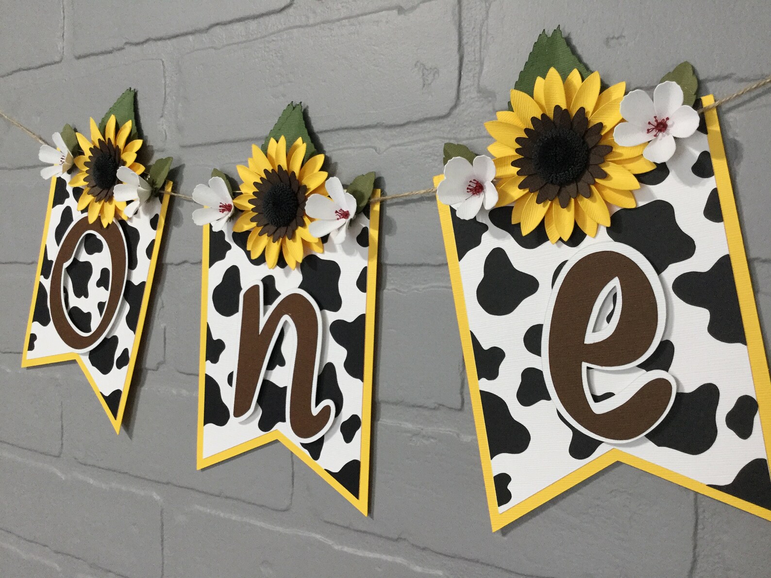 Cow Print Sunflower Decorfirst Birthday First Birthday - Etsy