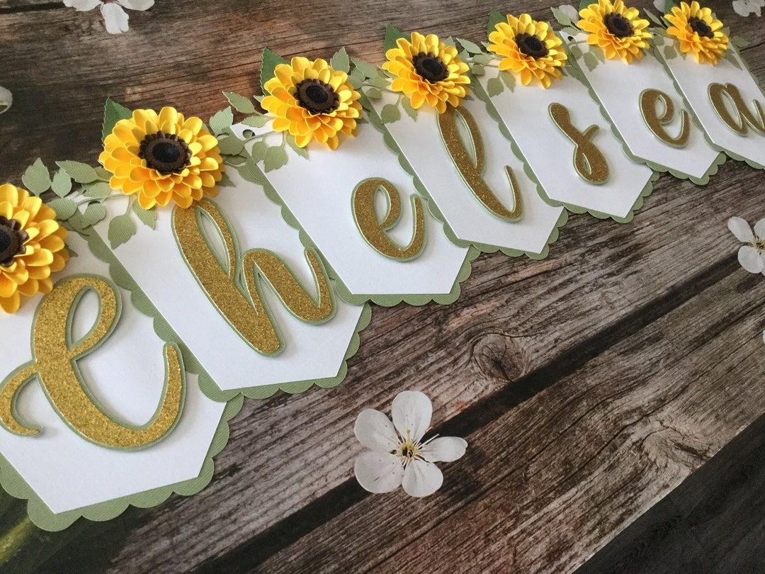 Happy Birthday Banner, Sunflower High Chair Banner, Sunflower Party ...