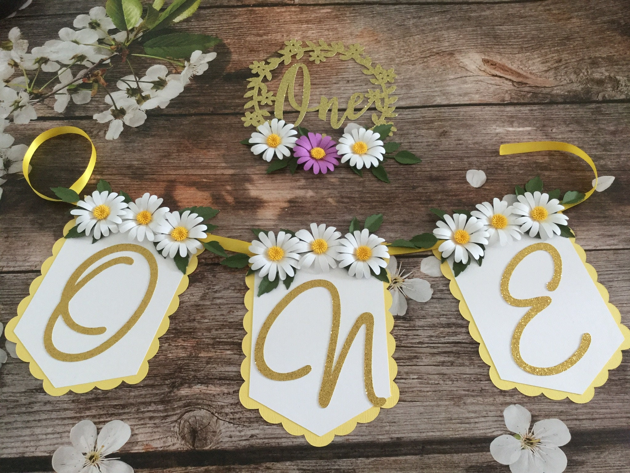 Daisy High Chair Banner Floral High Chair Banner Girl - Etsy