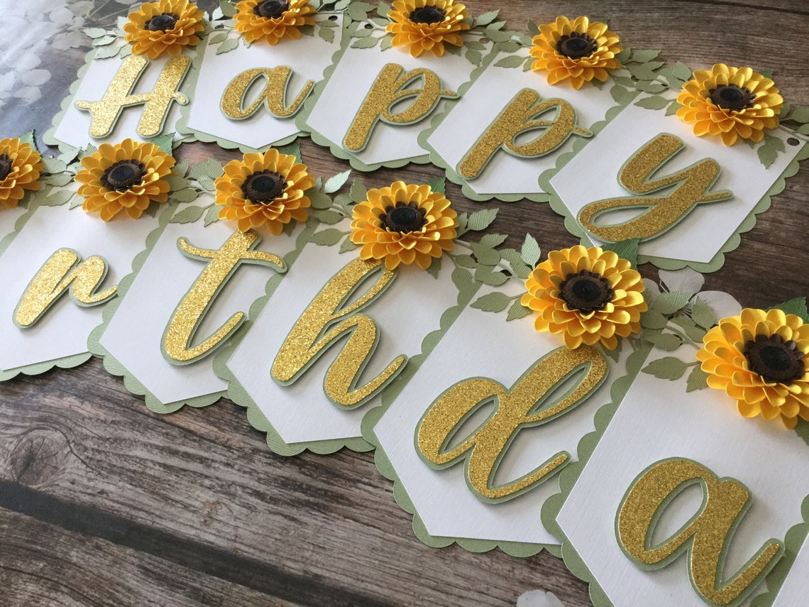 Happy Birthday Banner Sunflower High Chair Banner Bannière - Etsy Canada