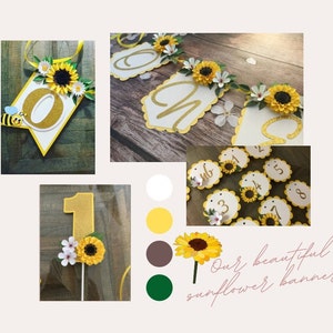Sunflower Monthly Photo Banner, First Year Photo Banner, 1st Birthday ...