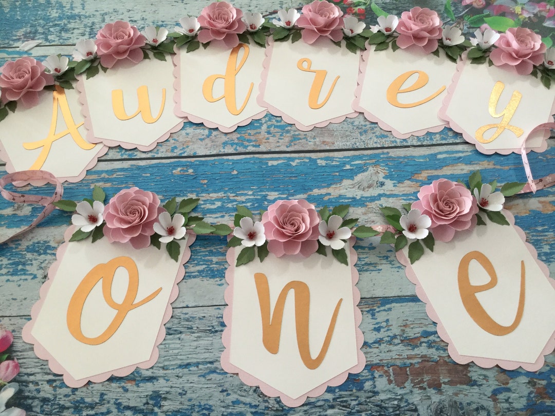 1st Birthday High Chair Banner, Floral High Chair Banner, One High ...