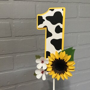 Cow Print Sunflower Decor,first Birthday, First Birthday Decorations ...