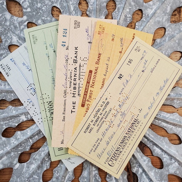 Antique Bank Check - Etsy