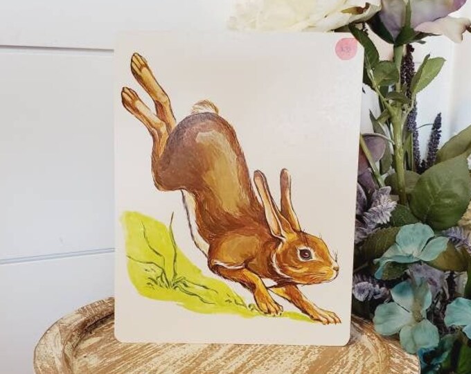 Vintage Bunny Rabbit Flash Card, Antique Flashcards, Vintage Ephemera ...