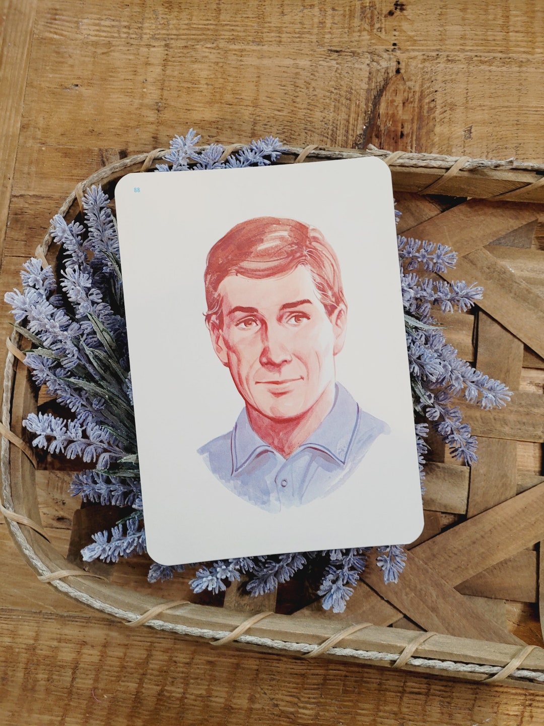 Vintage Man Father Flash Card, Father's Day Gift, Antique Flashcards ...