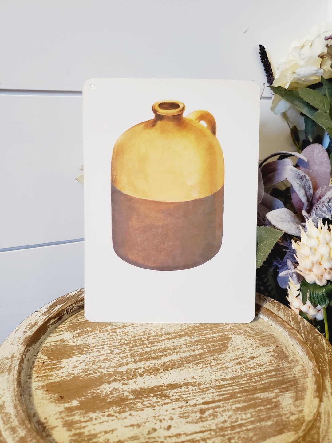 Vintage Pottery Jug Flash Card Antique Flashcards Ephemera - Etsy