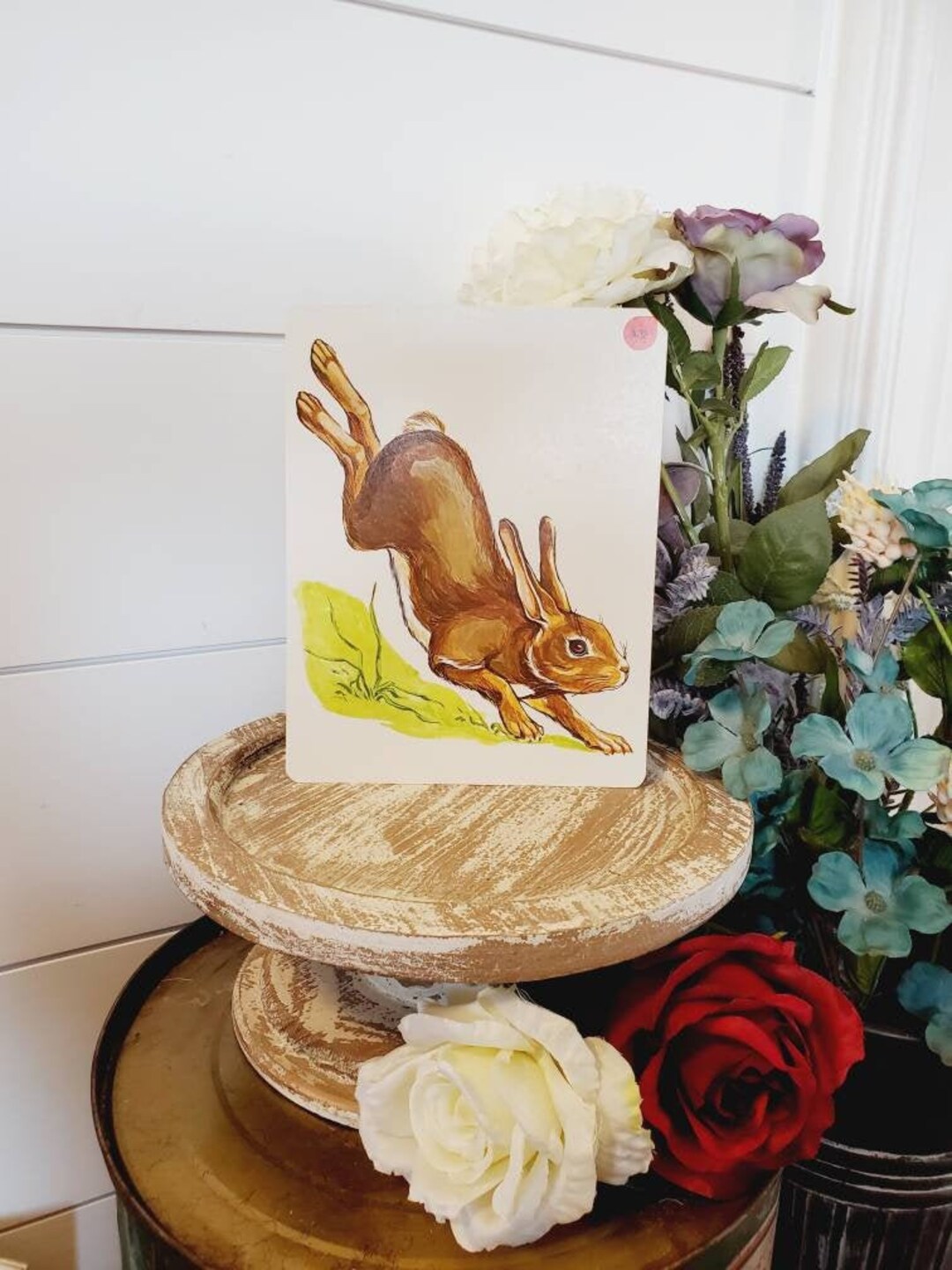 Vintage Bunny Rabbit Flash Card, Antique Flashcards, Vintage Ephemera ...