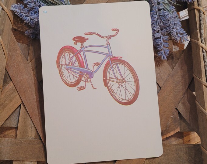Vintage Bicycle Flash Card, Vintage Bike, Antique Flashcards, Vintage ...