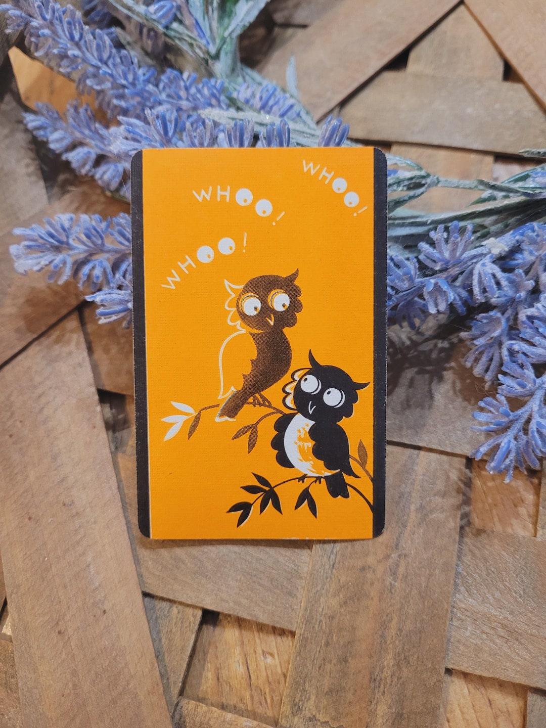 Vintage Black Orange Owl Playing Cards, Vintage Halloween Cards, Trade ...