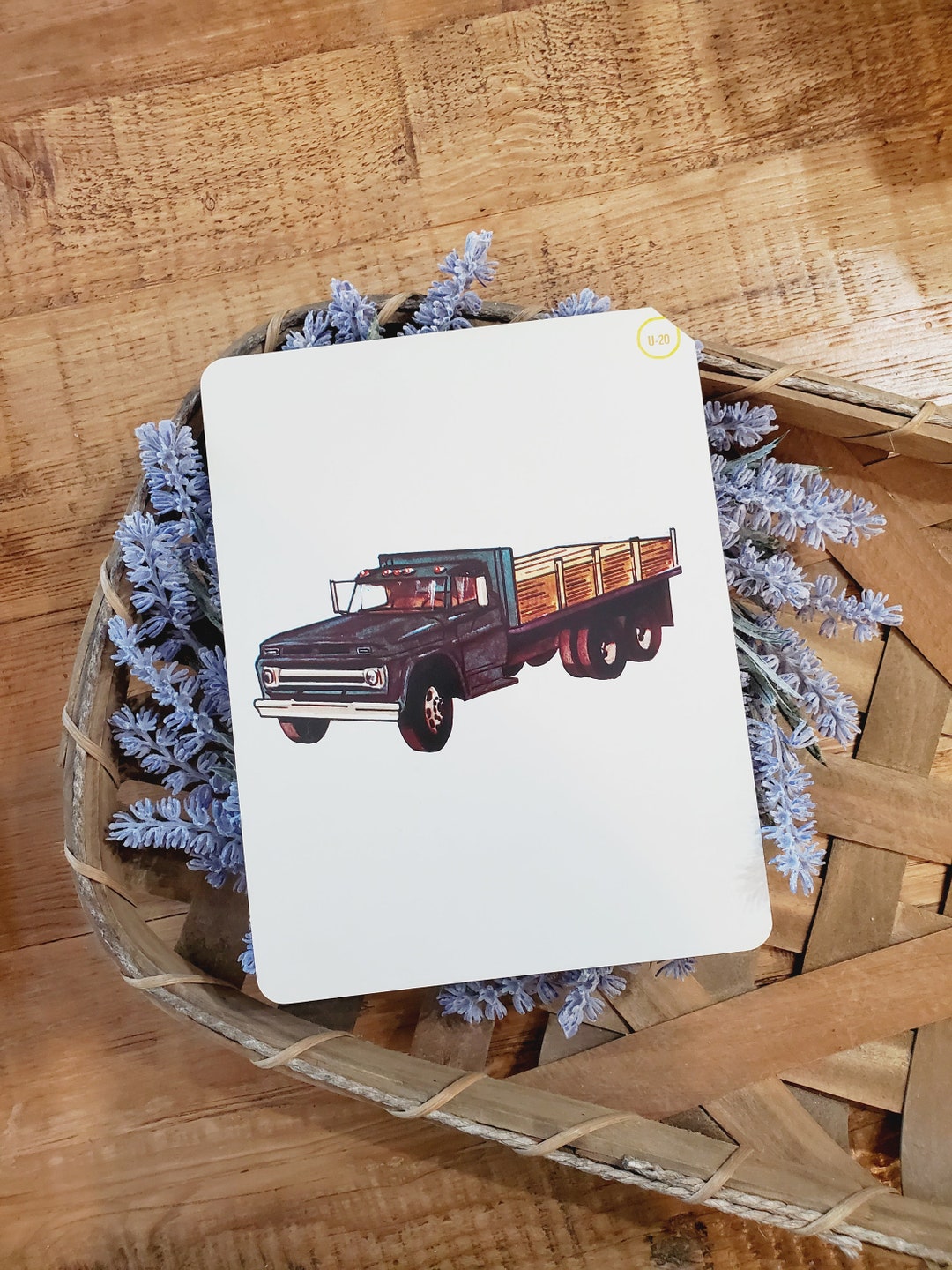 Vintage Toy Truck Flash Card, Midcentury, Antique Flashcards, Ephemera ...