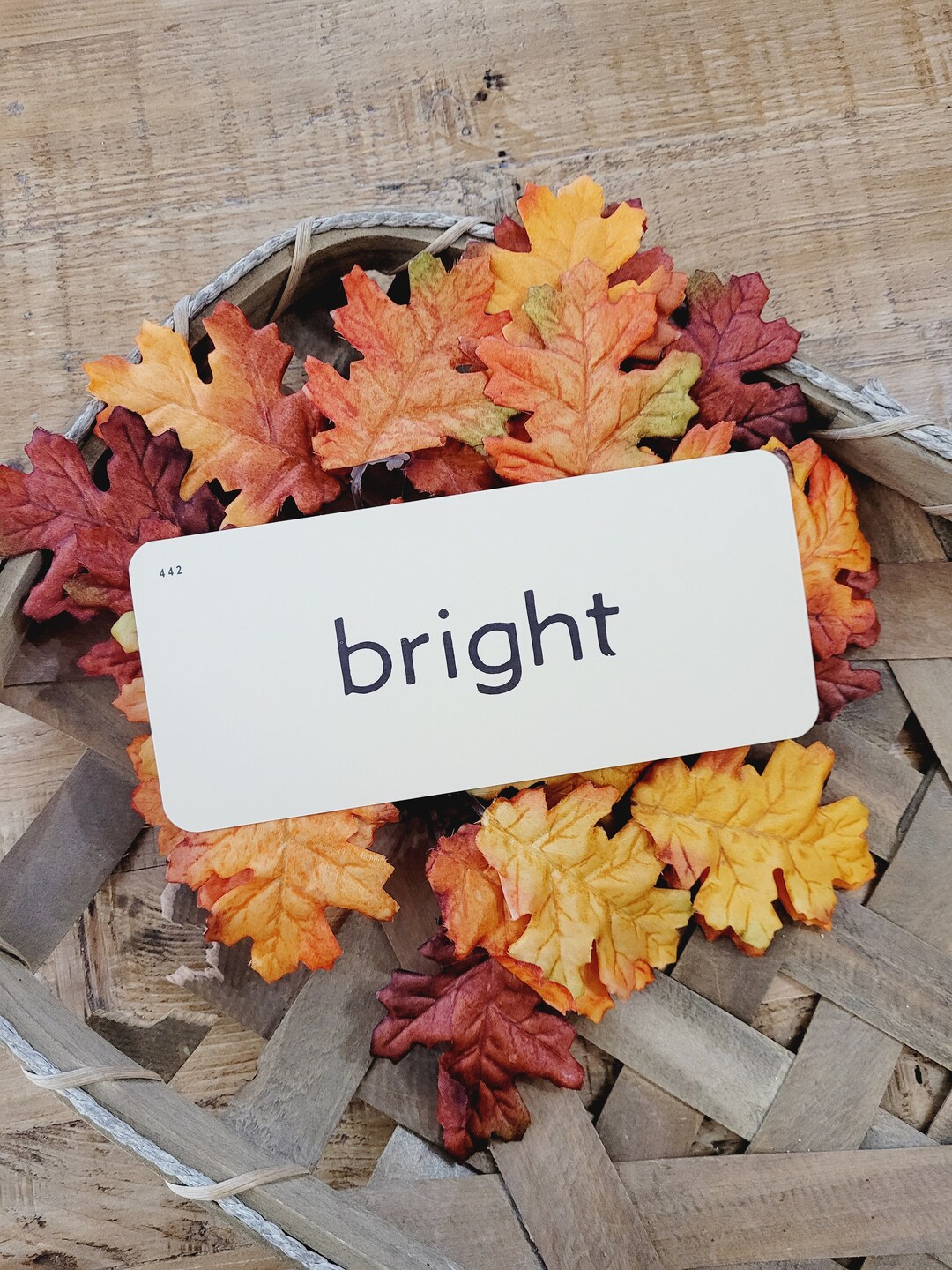 Vintage Bright Flash Card, Word Phonics Card, Vintage Christmas Decor ...