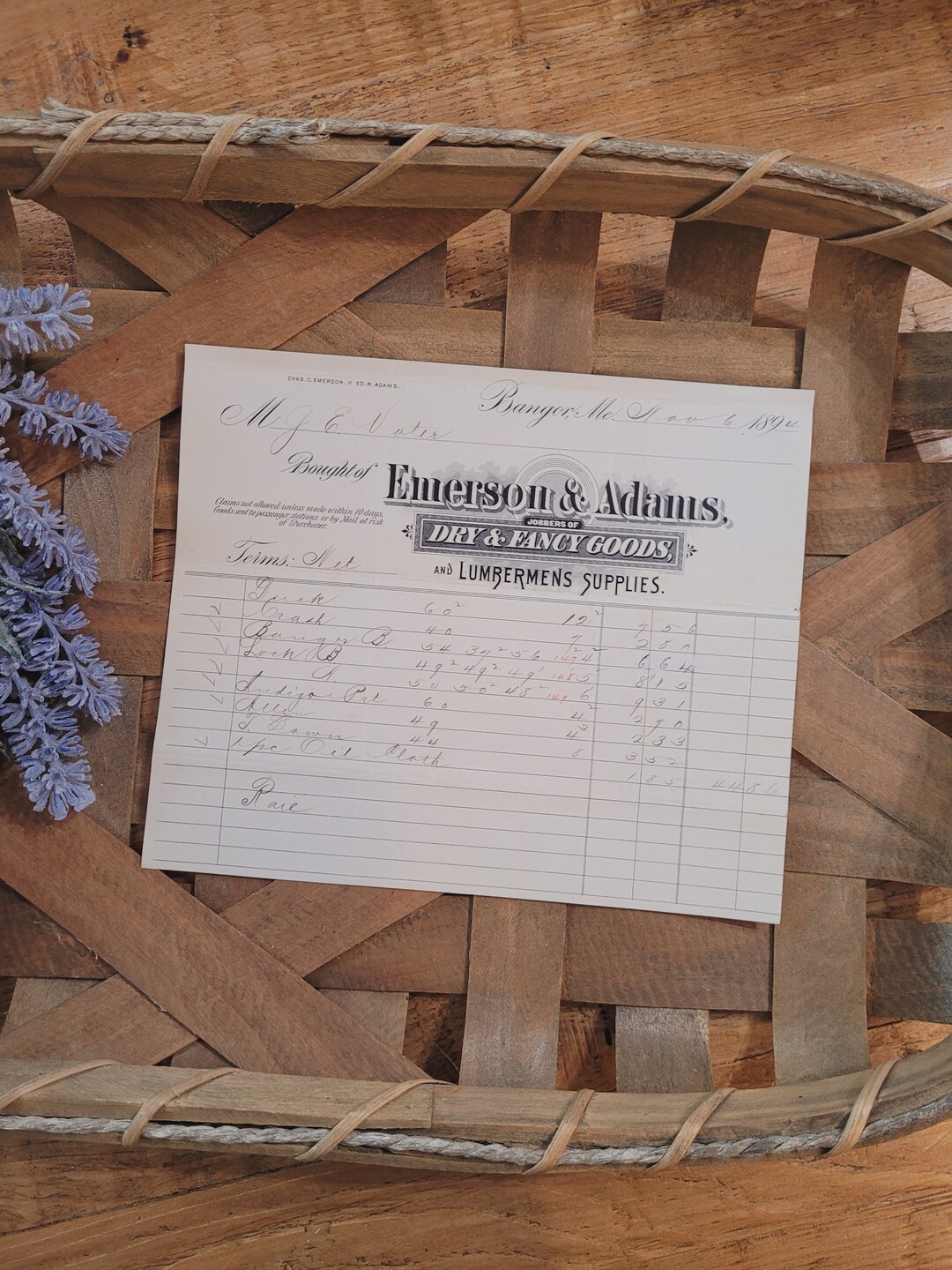 Antique Invoice, Antique Receipt, 1800s Ephemera, Billhead, Letterhead ...