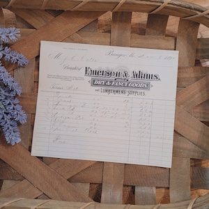 Antique Invoice, Antique Receipt, 1800s Ephemera, Billhead, Letterhead ...