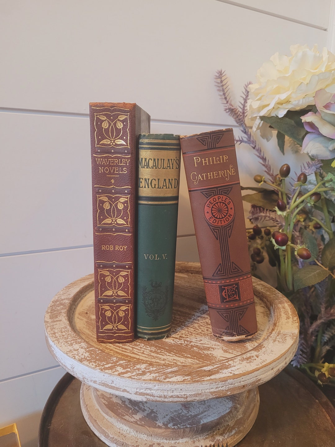 Antique Book Set: Victorian Cloth Books With Gold Gilt Spine - Etsy