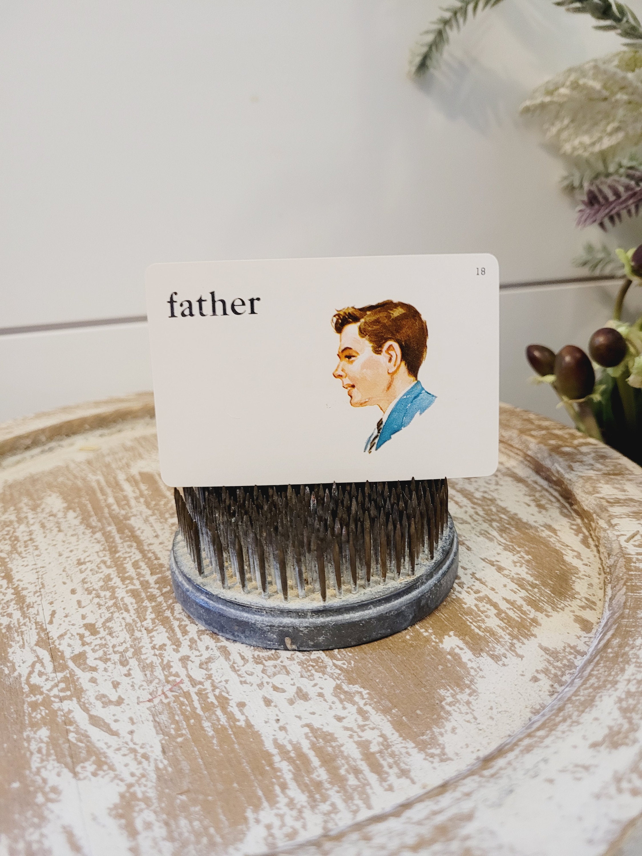 Vintage Father Flash Card, Father's Day Card, Antique Flashcards ...