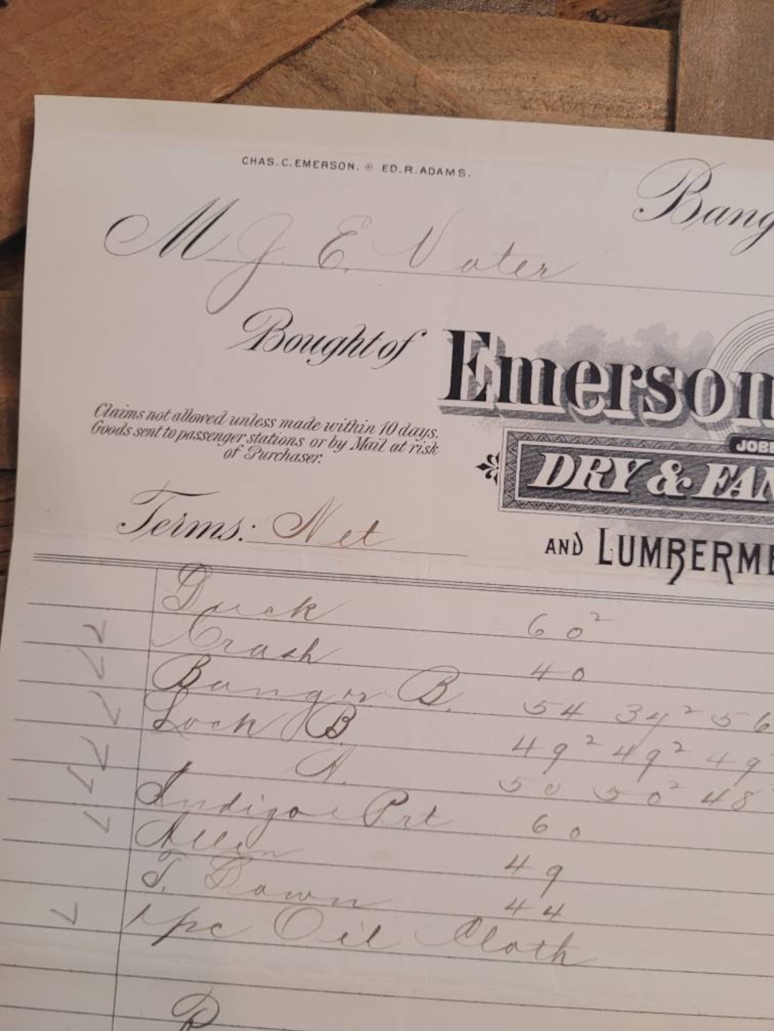 Antique Invoice, Antique Receipt, 1800s Ephemera, Billhead, Letterhead ...