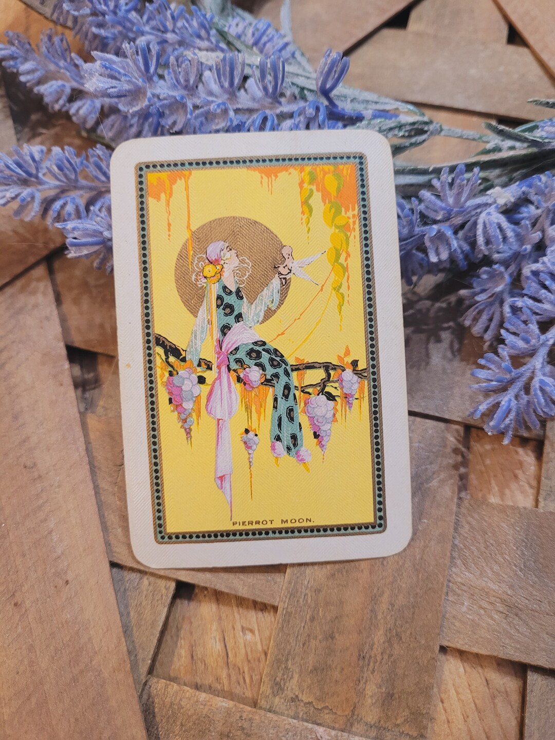 Rare Art Deco Playing Card, Rare Lady Moon Card, Antique Trade Card ...
