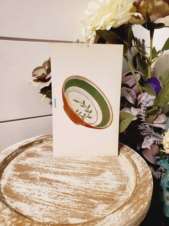 Vintage Dish Bowl Flash Card Vintage Kitchen Antique | Etsy