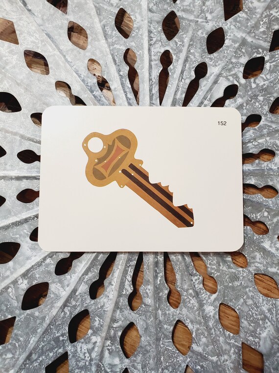 Vintage Key Flash Card Antique Flashcards Vintage Ephemera | Etsy