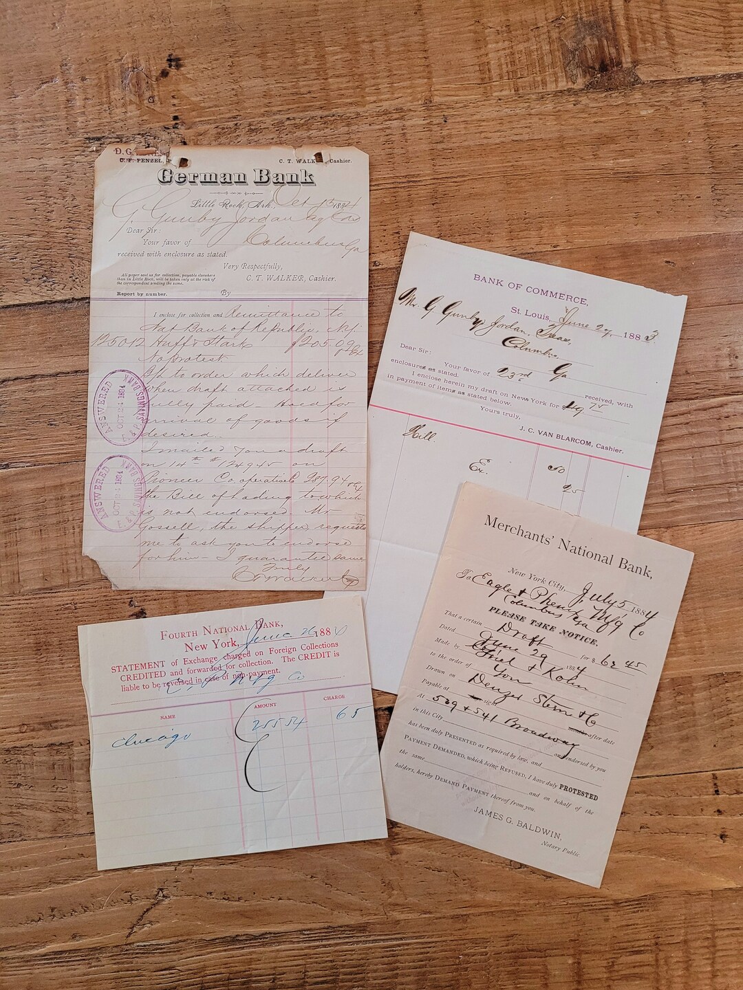 Antique Bank Documents, Antique Invoice, Antique Receipt, 1800s ...