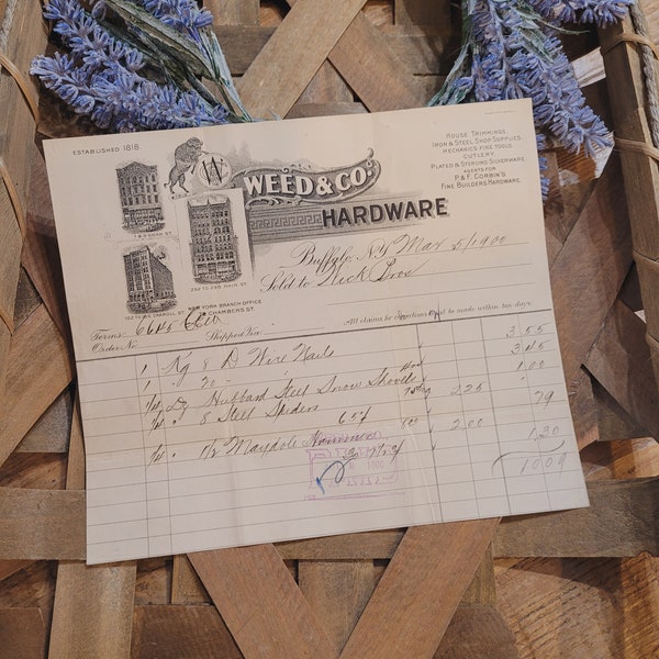 Antique Invoice Receipt - Etsy
