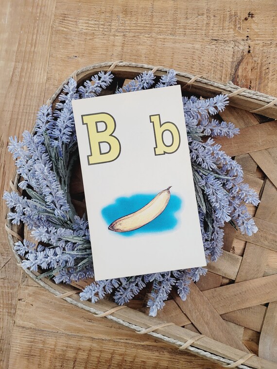 Vintage B Banana Flash Card Antique Flashcards Scrapbooking | Etsy
