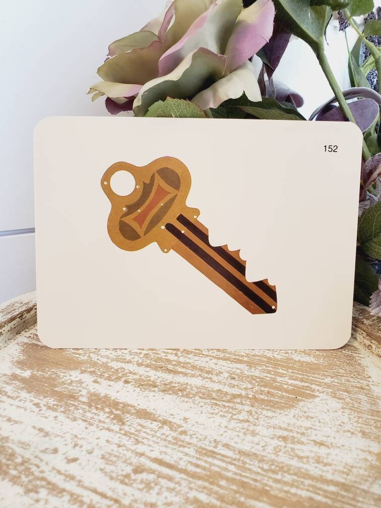 Vintage Key Flash Card Antique Flashcards Vintage Ephemera - Etsy