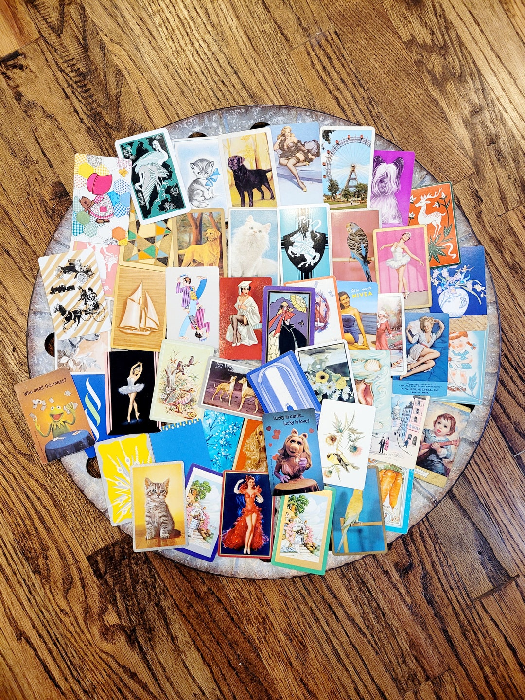 Vintage Playing Card Set, Mixed Lot of 50 Cards, Vintage Cards ...