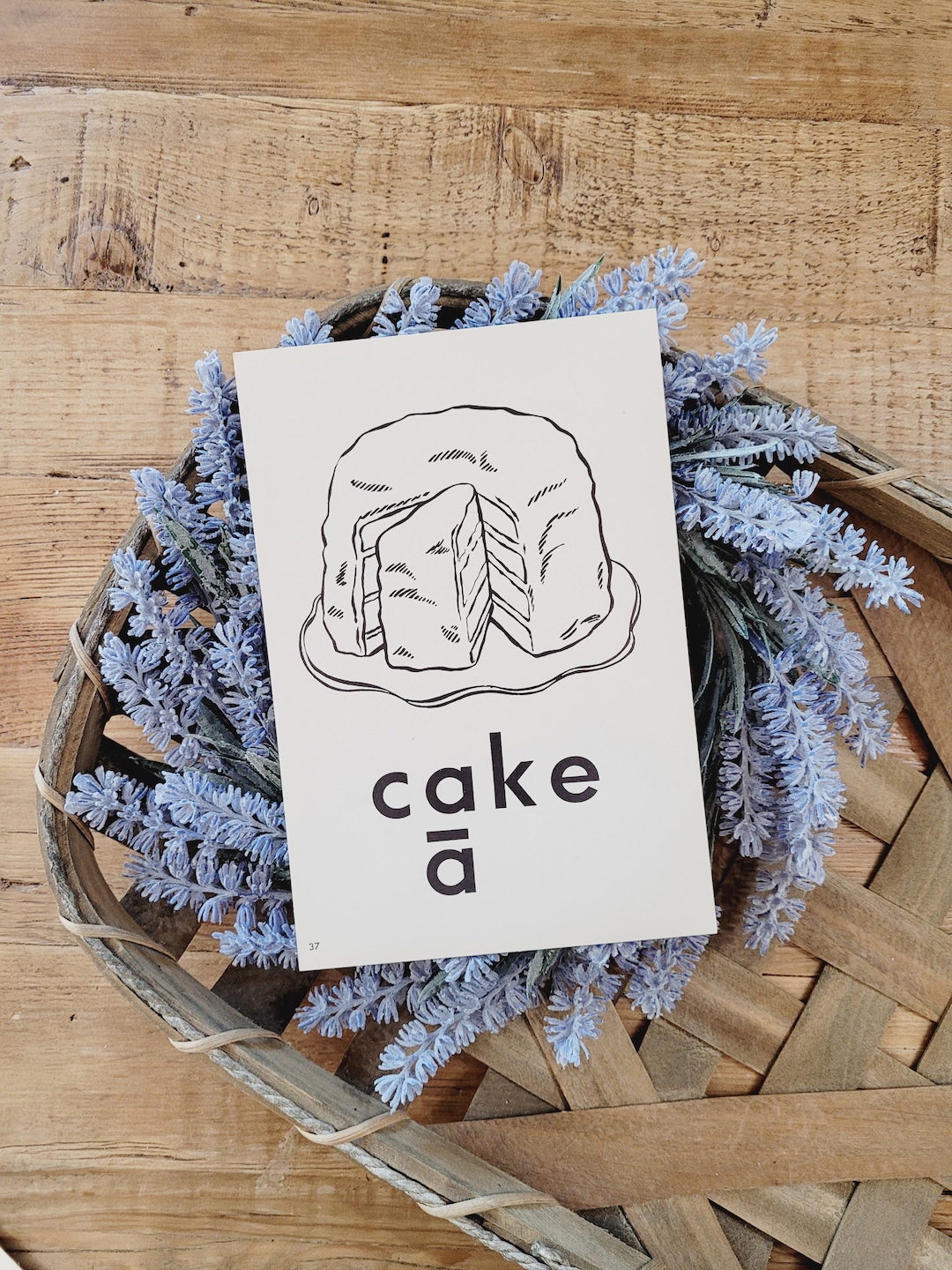 Vintage Cake Flash Card, Birthday Party, Antique Flashcards, Vintage ...