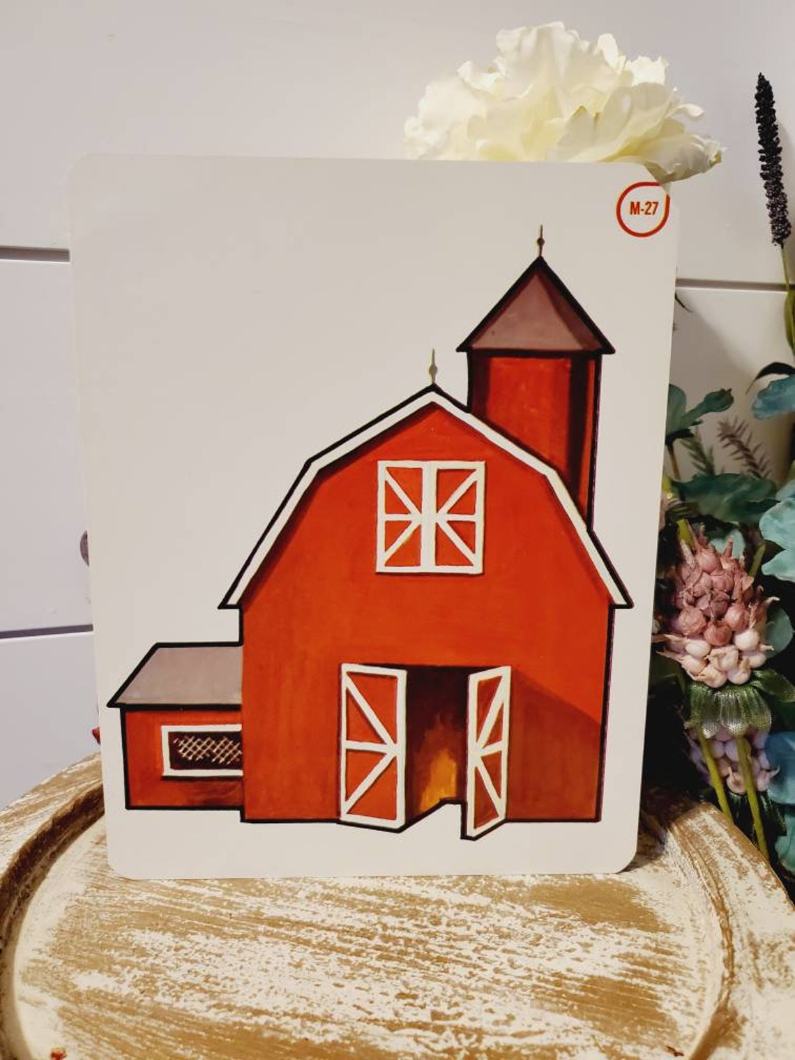 Vintage Barn Flash Card, Country Ranch Decor, Antique Flashcards ...