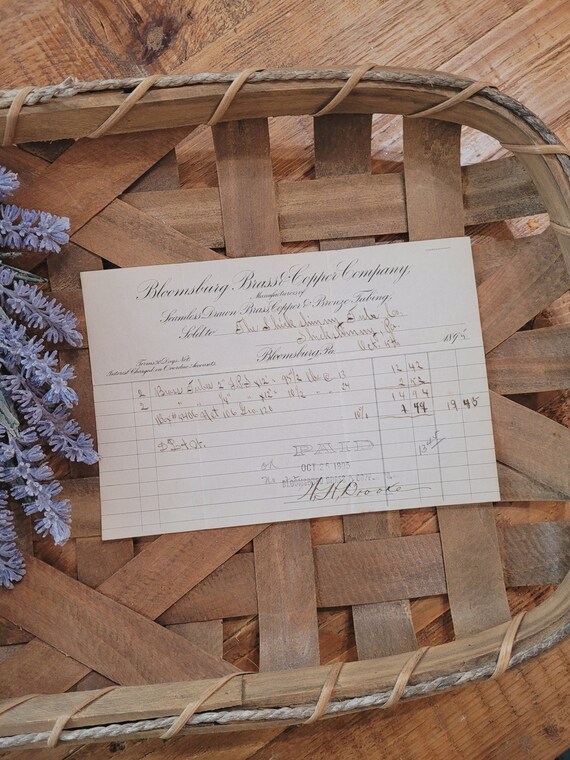 Antique Invoice Antique Receipt 1800s Ephemera Billhead | Etsy