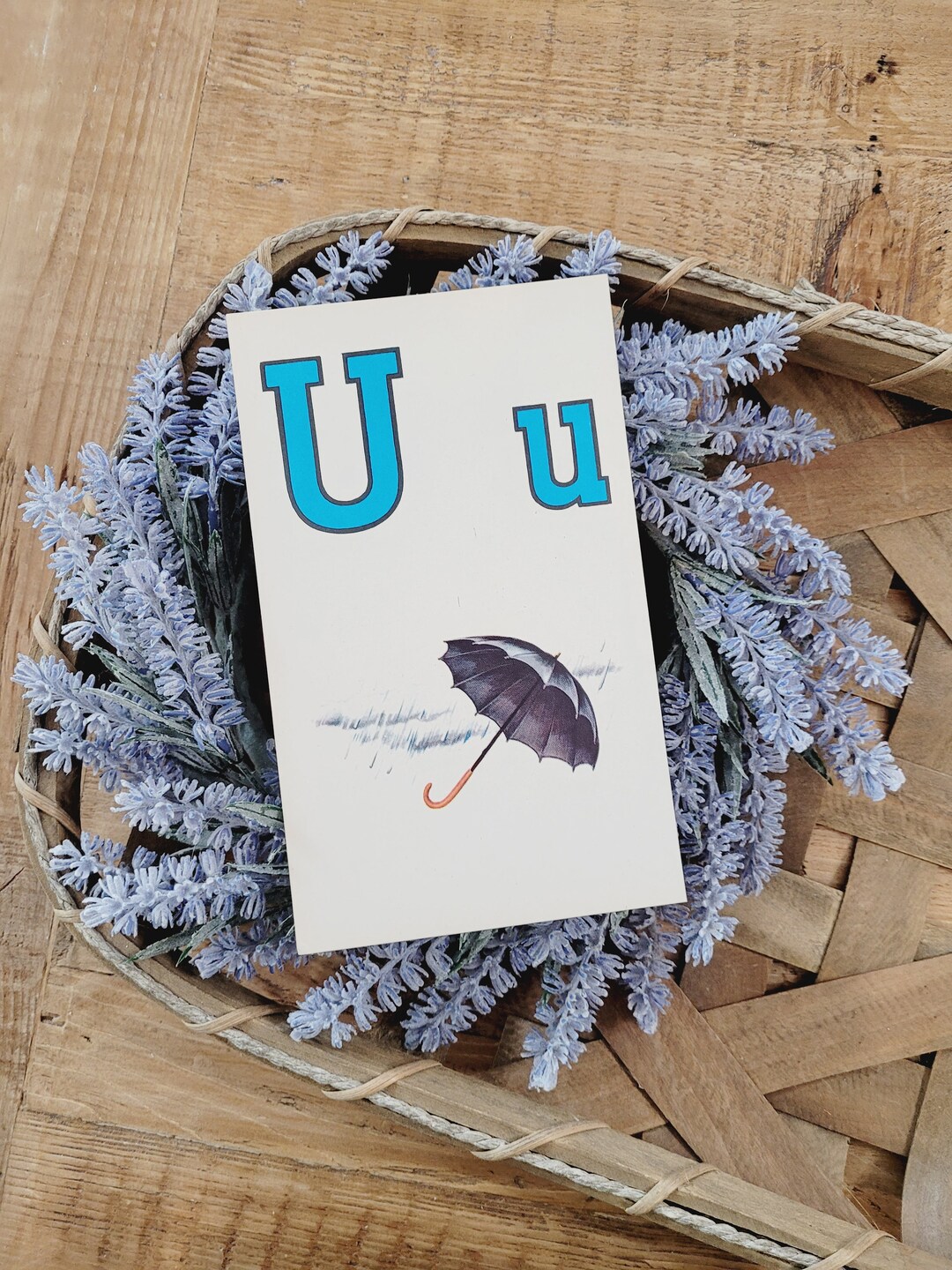 Vintage U Umbrella Flash Card, Antique Flashcards, Ephemera, Vintage ...