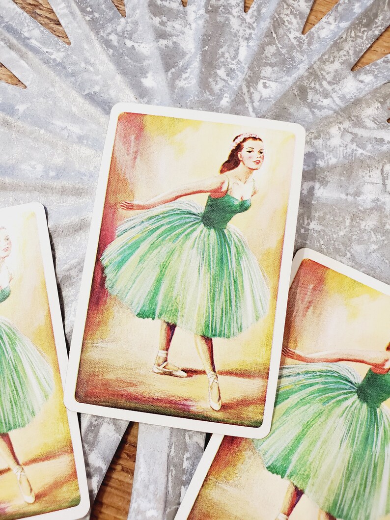 3 Vintage Ballerina Playing Cards, Antique Ballet Dancer Trade Cards ...
