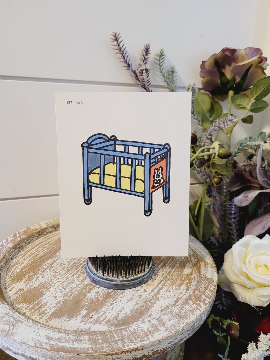 Vintage Crib Flash Card, Vintage Baby, Nursery Decor, Antique ...
