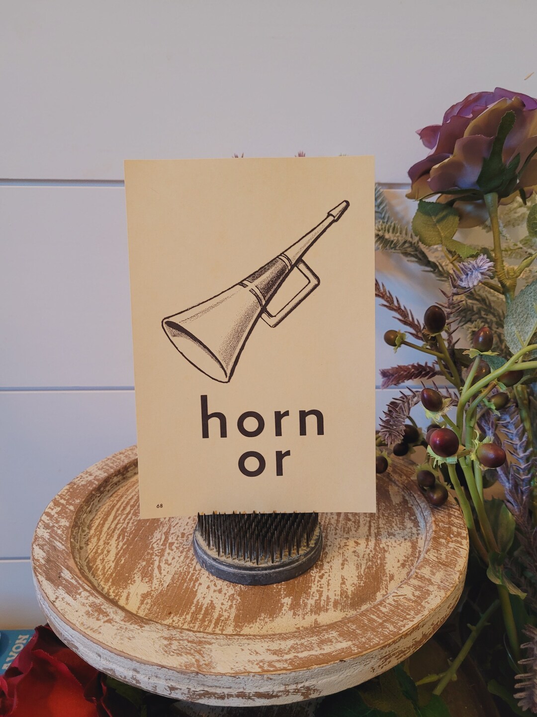 Vintage Horn Flash Card, Vintage Party Decor, Noisemaker, Antique ...