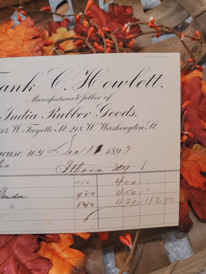 Antique Invoice, Antique Receipt, 1800s Ephemera, Billhead, Letterhead ...