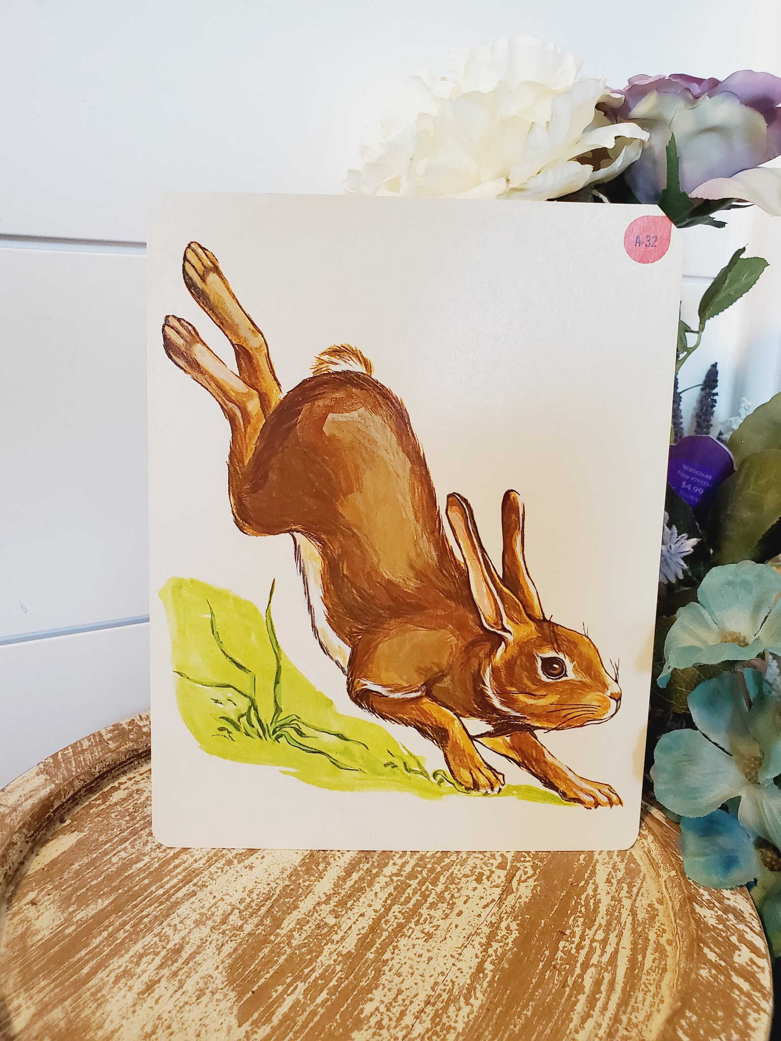Vintage Bunny Rabbit Flash Card, Antique Flashcards, Vintage Ephemera ...